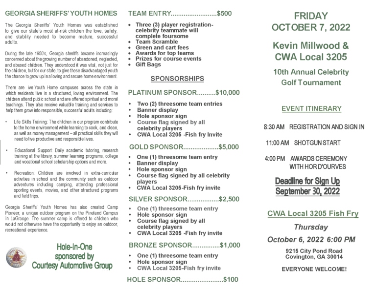 Kevin Millwood & CWA Local 3205 10th Annual Fish Fry – Georgia Sheriffs ...